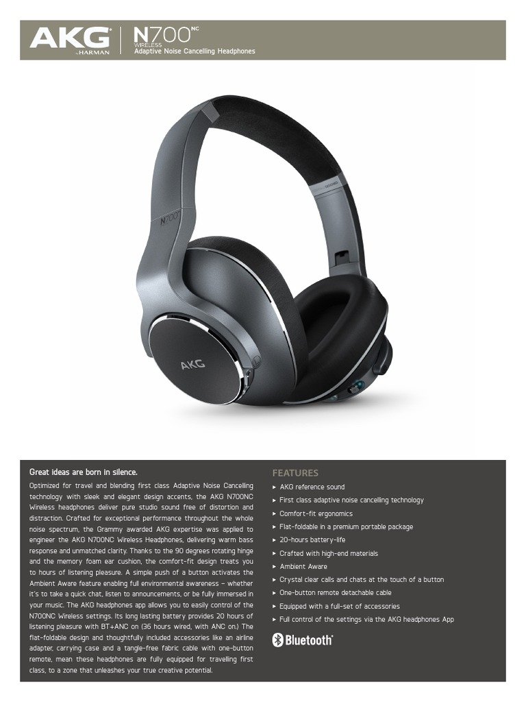 Adaptive Noise Cancelling Headphones: Features | PDF | Headphones ...