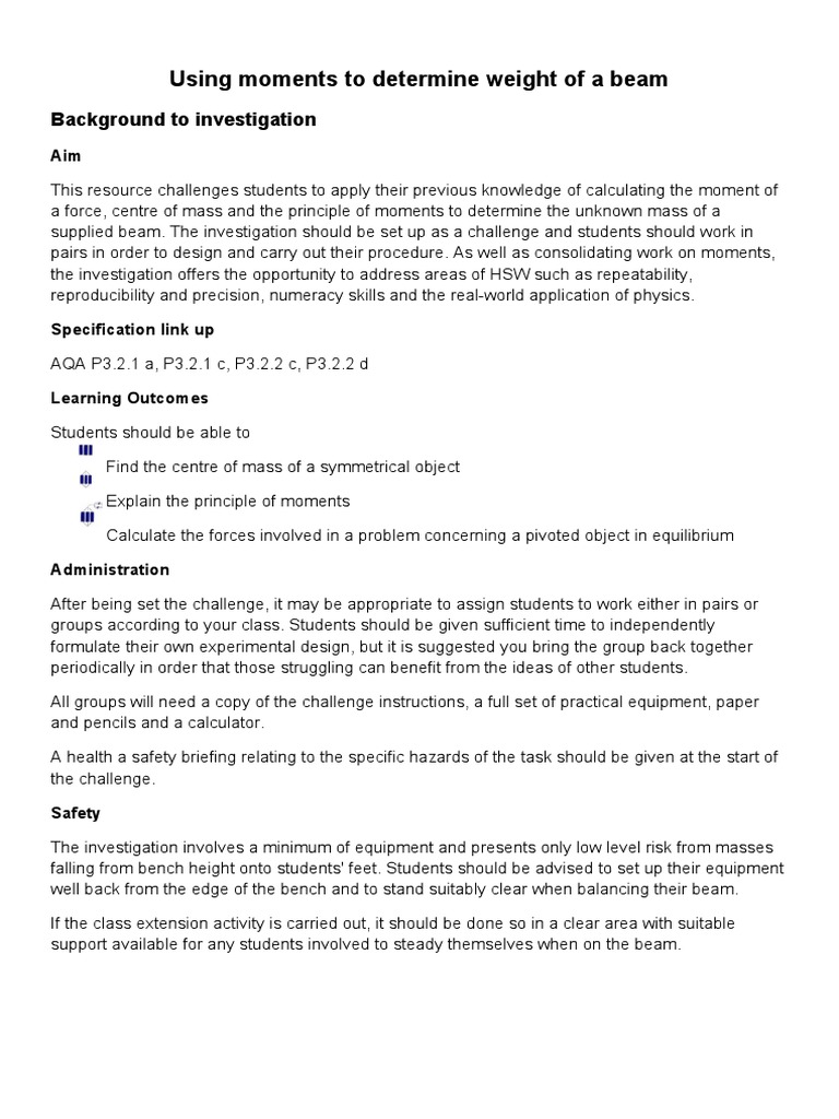 5257-Principle of Moments - Trip Sic Resource | PDF | Weight | Weighing ...