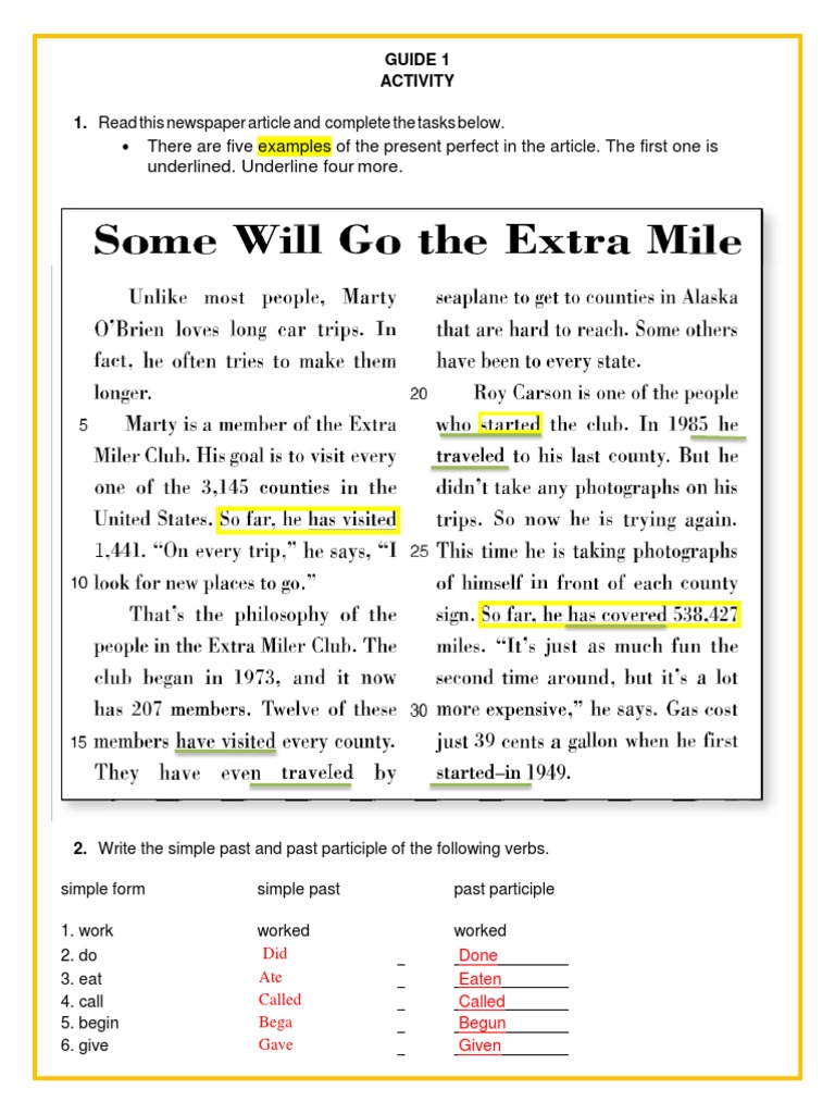 Mastering the Present Perfect Tense: A Comprehensive Guide to Forms and Usage | PDF | Verb ...