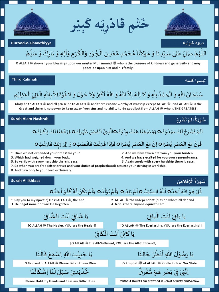 Khatm e Qadria Full - Final-1 | PDF | Religious Behaviour And Experience | Abrahamic Religions