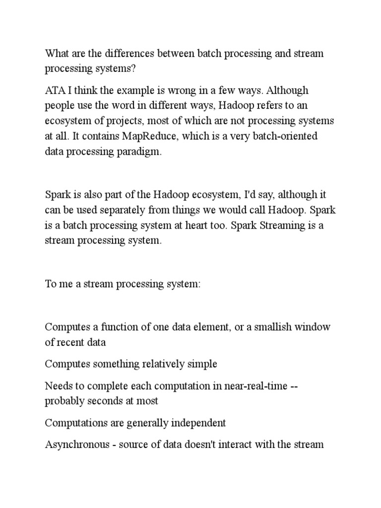 What Are The Differences Between Batch Processing and Stream Processing ...