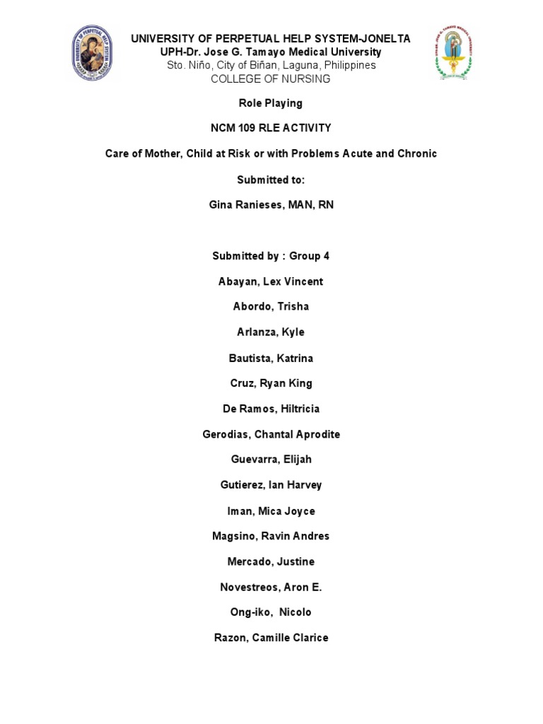 Group 4 Activity Task - Roleplaying | PDF | Health Sciences | Nursing