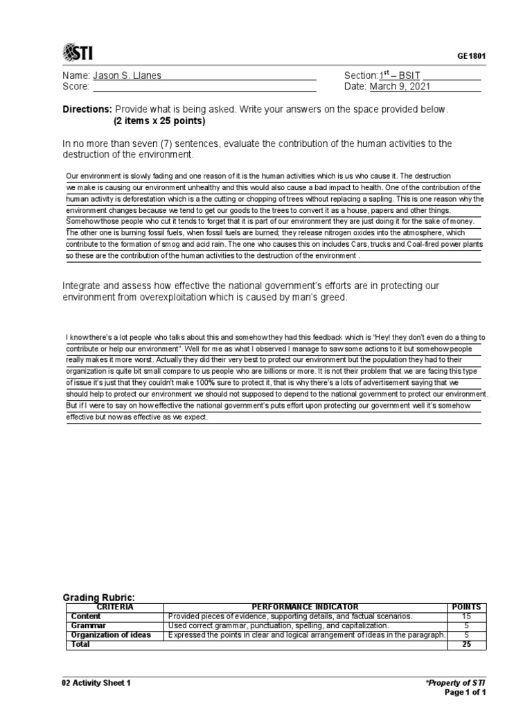 Evaluating Human Impact on Environment | PDF | Natural Environment | Nature