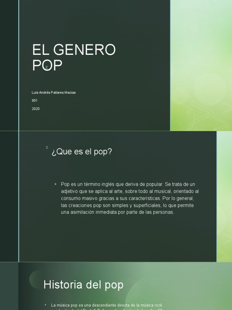 Instrumentos Clave del Género Pop | PDF | Música pop | Guitarras