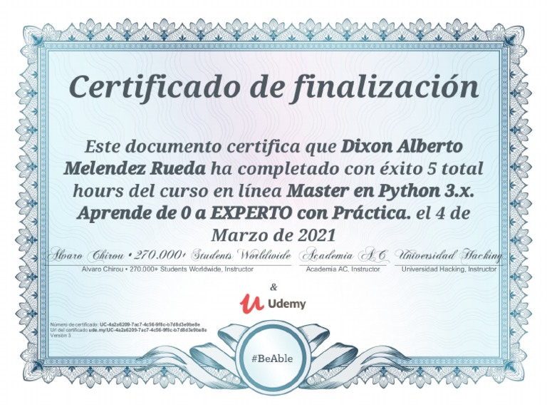 Certificado Python 3.x. | PDF