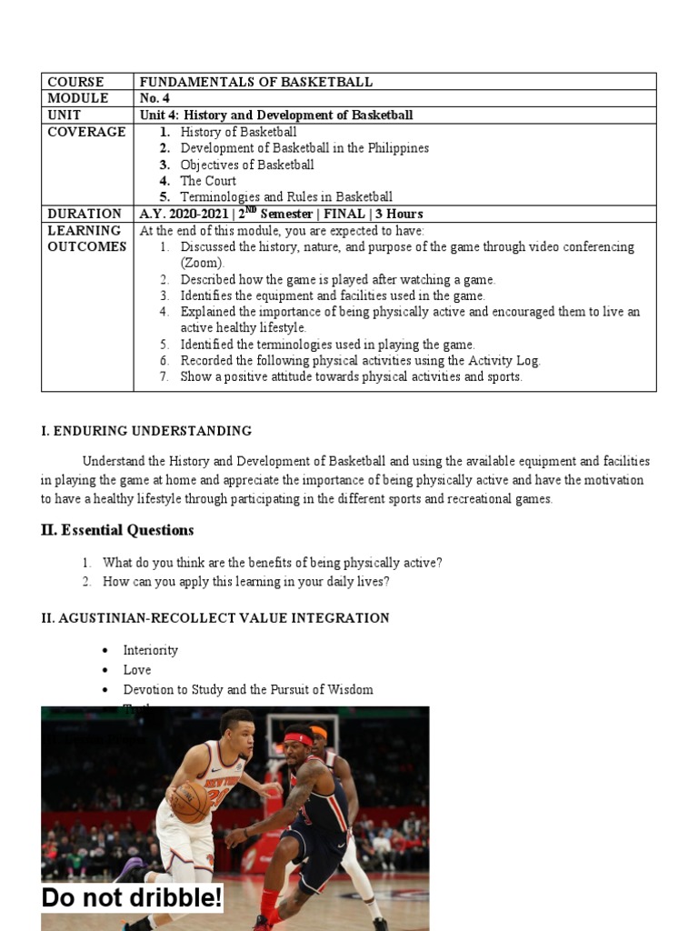 History and Development of Basketball | PDF | Games Of Physical Skill ...
