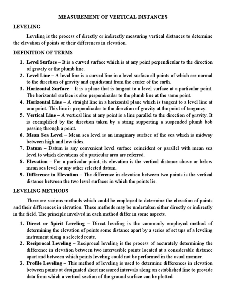 Measurement of Vertical Distances | PDF | Optics | Applied And ...