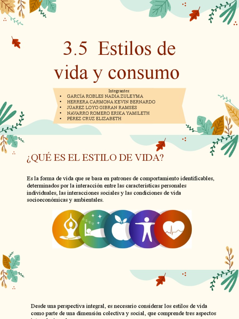 3.5 Estilos de Vida y Consumo | PDF | Consumo (economía) | Sustentabilidad