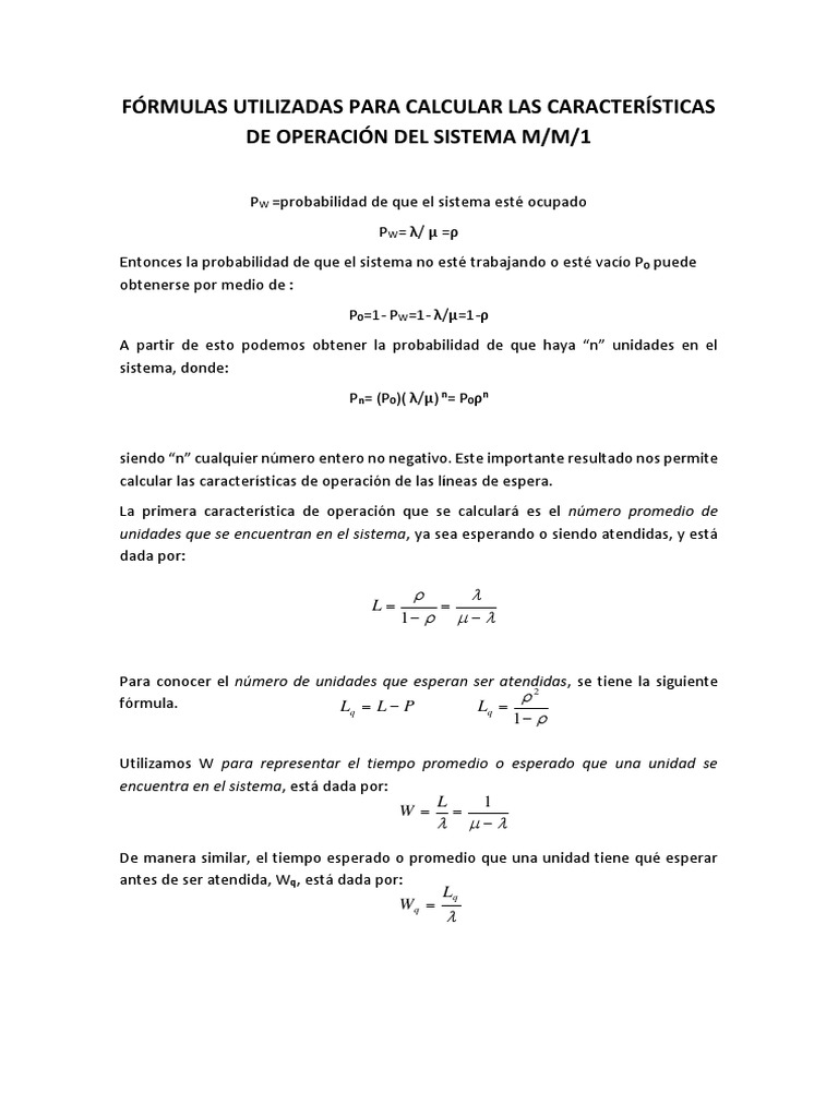 Fórmulas M.M.1 | PDF