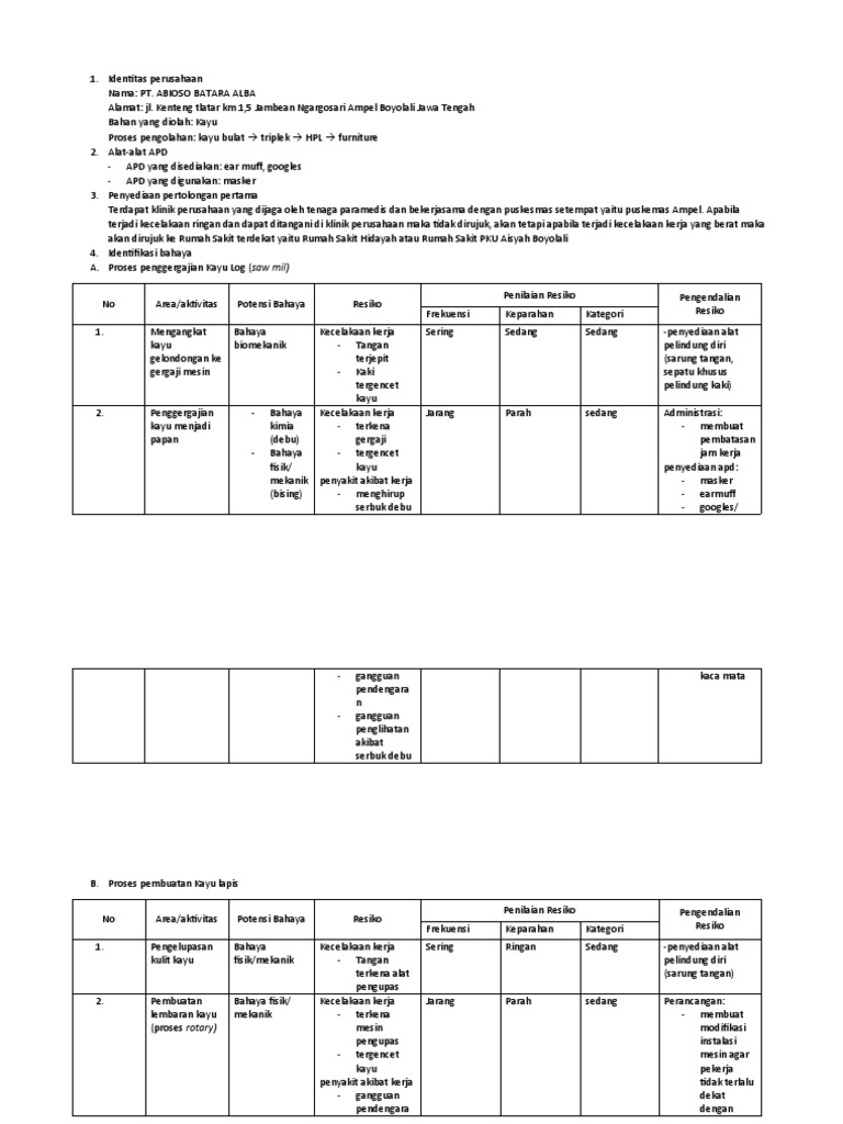 Identifikasi Bahaya k3 | PDF