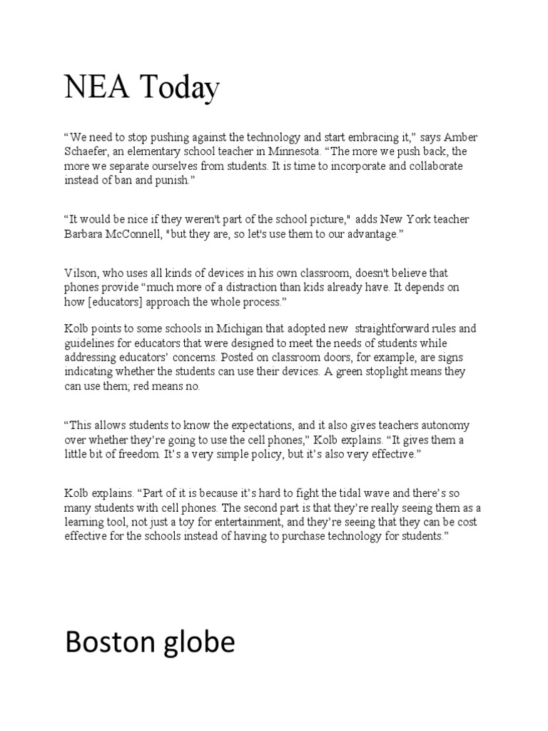 Evidence For English Debate Claim On Phones | PDF | Teachers ...