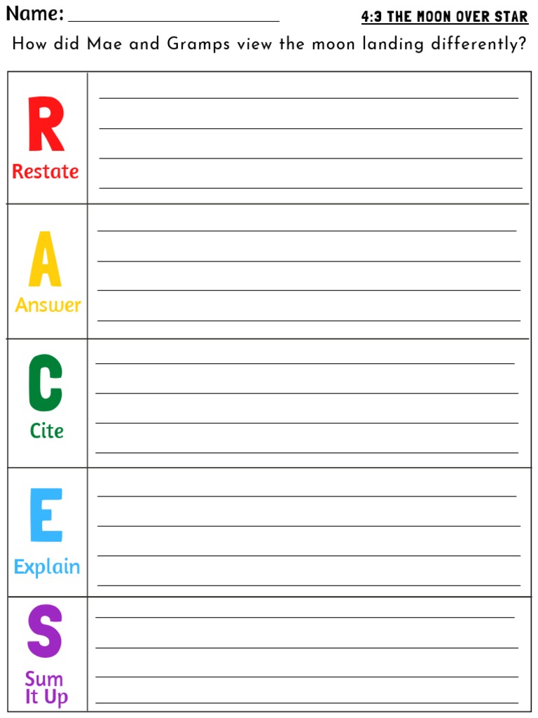 4.3 RACES Worksheet | PDF | Science & Mathematics