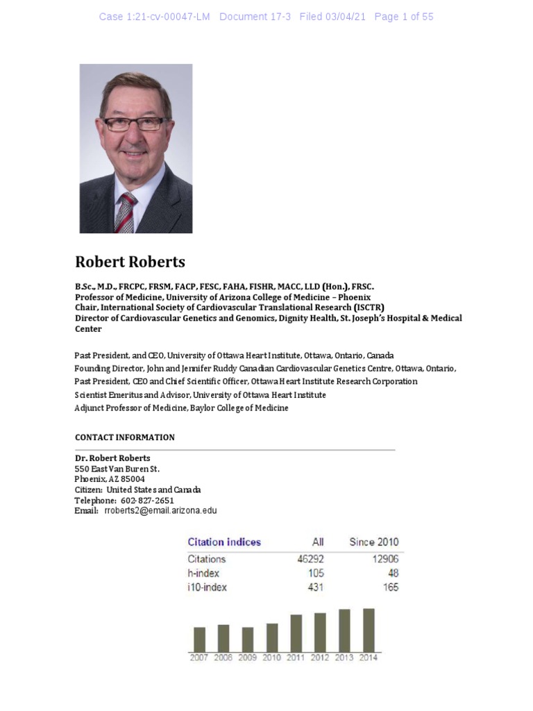 DR Robert Roberts | PDF | Cardiology | Fellow