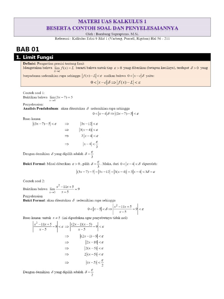 Oleh - Bambang Supraptono, M.Si. Referensi - Kalkulus Edisi 9 Jilid 1 (Varberg, Purcell, Rigdom ...