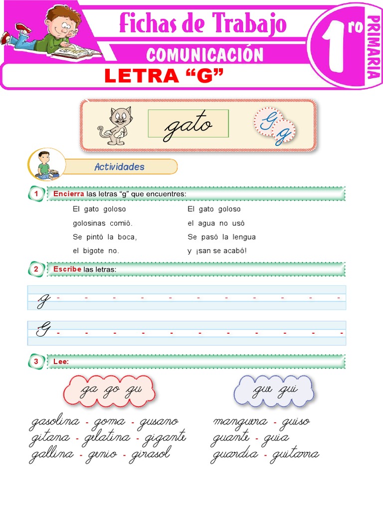Fichas De La Letra G