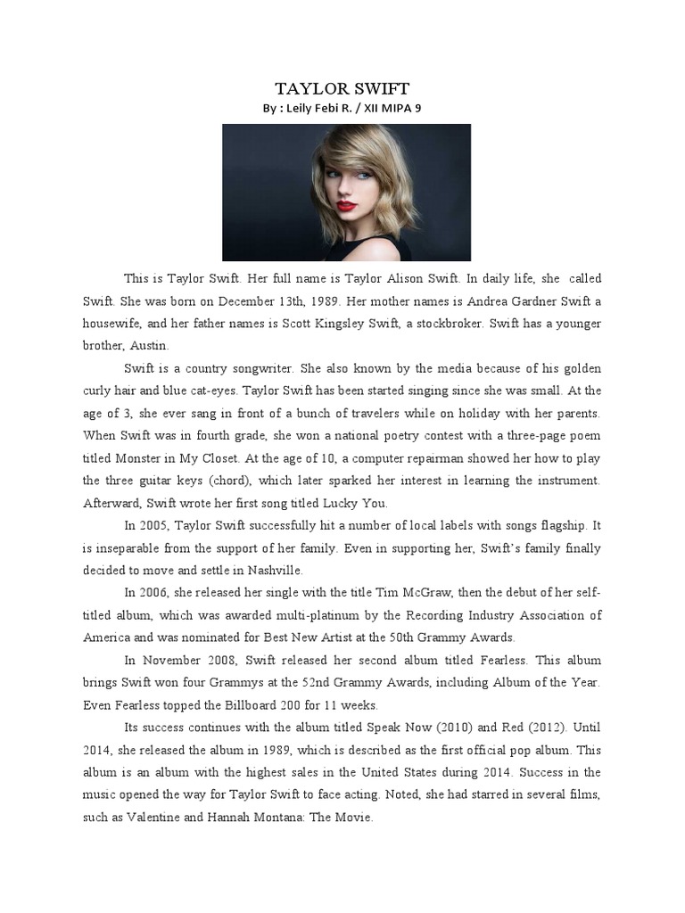 Taylor Swift: A Biography of Her Rise to Fame and Success in the Music ...