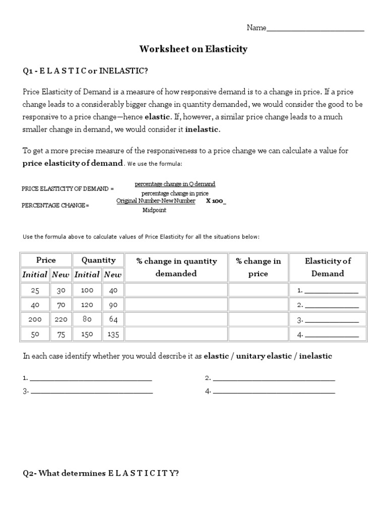 Assignment 5 - Elasticity of Demand | PDF | Price Elasticity Of Demand ...