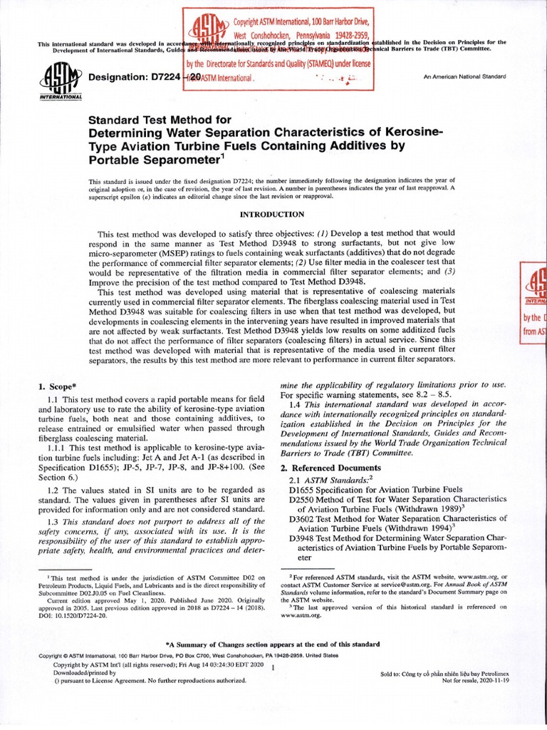 Astm D7224-20 | PDF