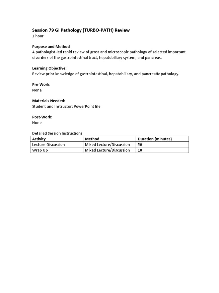 Session 79 GI Path Rapid (TURBO) Review PLAN and SLIDE KEY-2020 | PDF ...