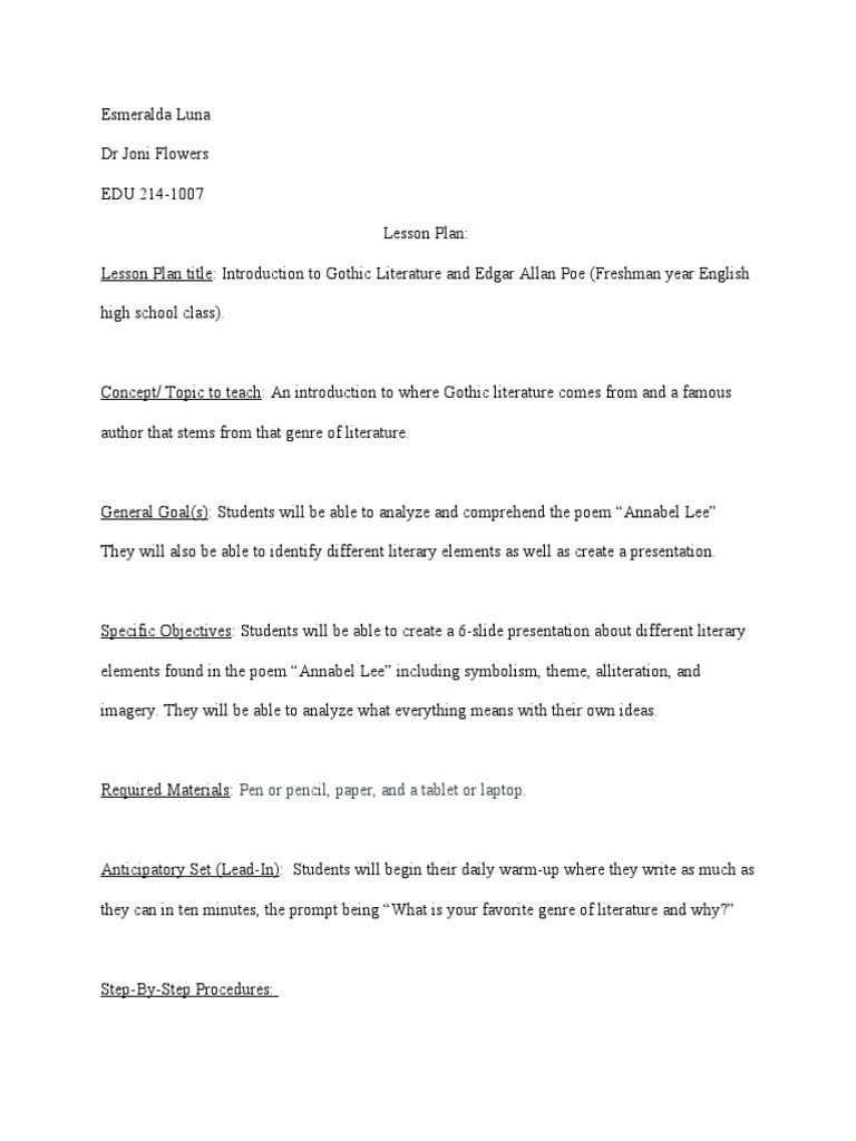 Lesson Plan | PDF | Lesson Plan | Poetry