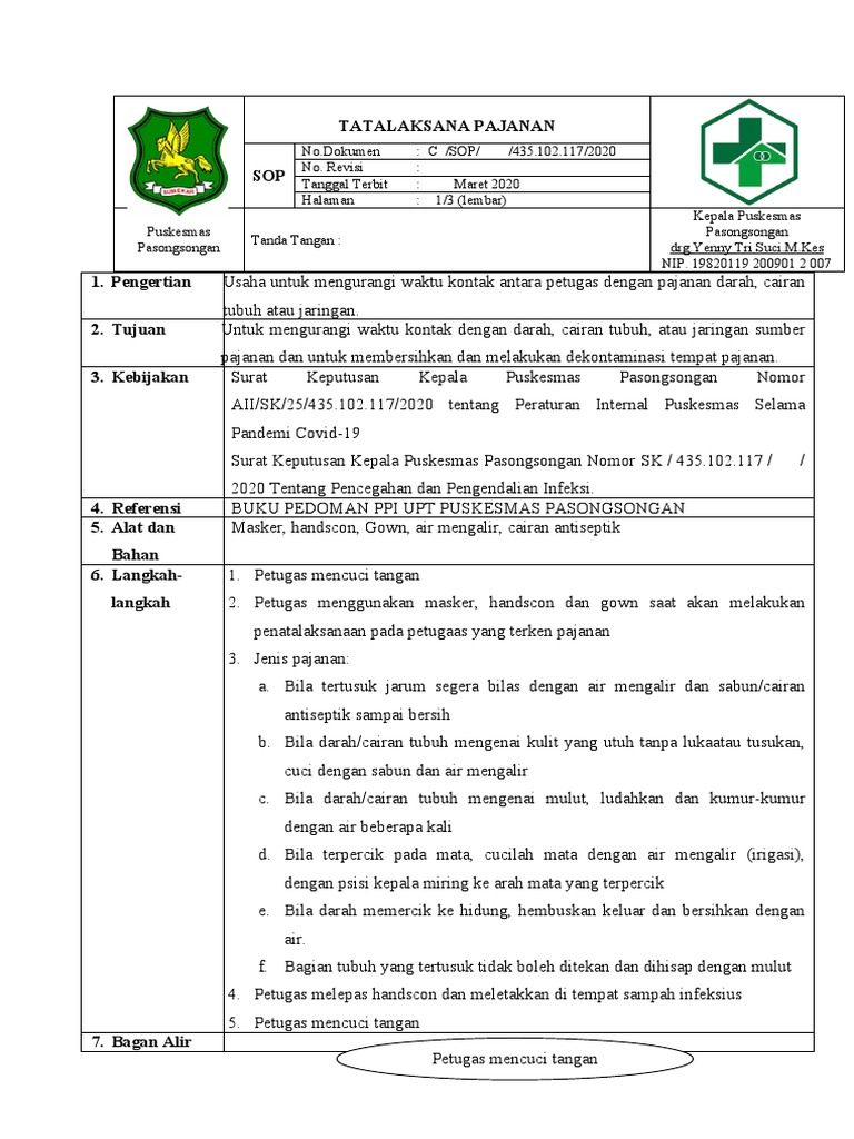 SOP Tatalaksana Pajanan | PDF | Kesehatan Holistik