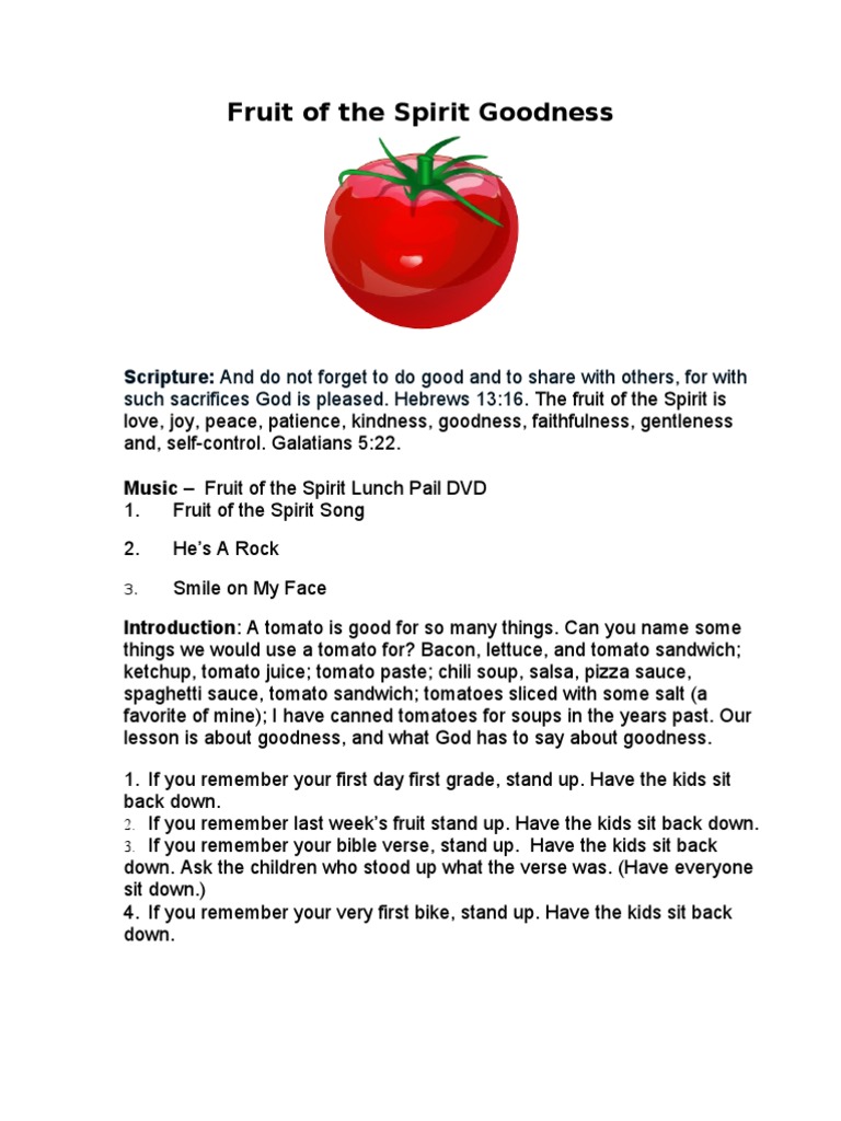 Fruit of The Spirit Goodness | Download Free PDF | Fruit Of The Holy ...