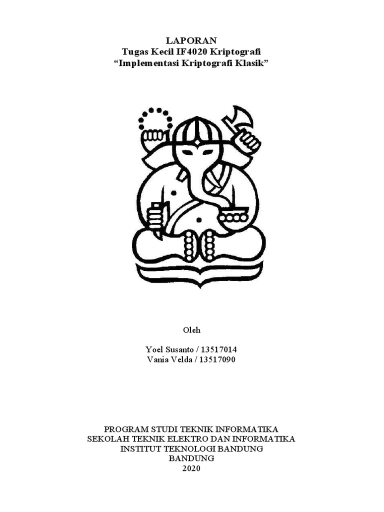 Laporan Tugas Kecil IF4020 Kriptografi "Implementasi Kriptografi Klasik ...