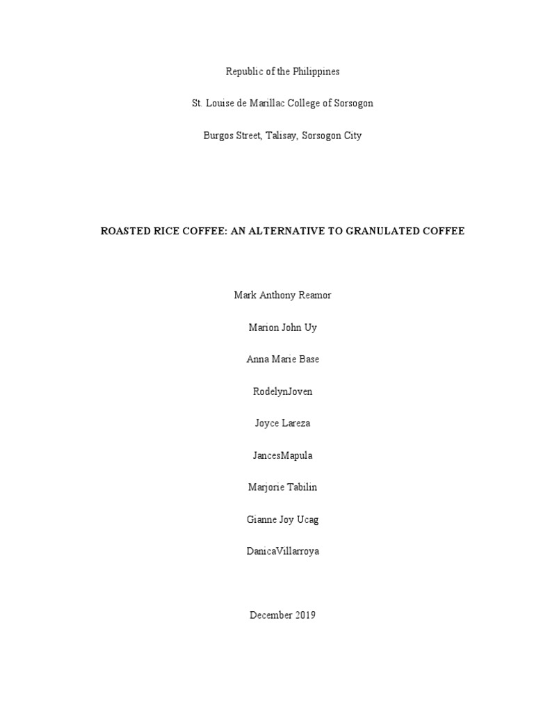 Roasted Rice Coffee Last Edited On 11 29 19 | PDF | Caffeine | Coffee