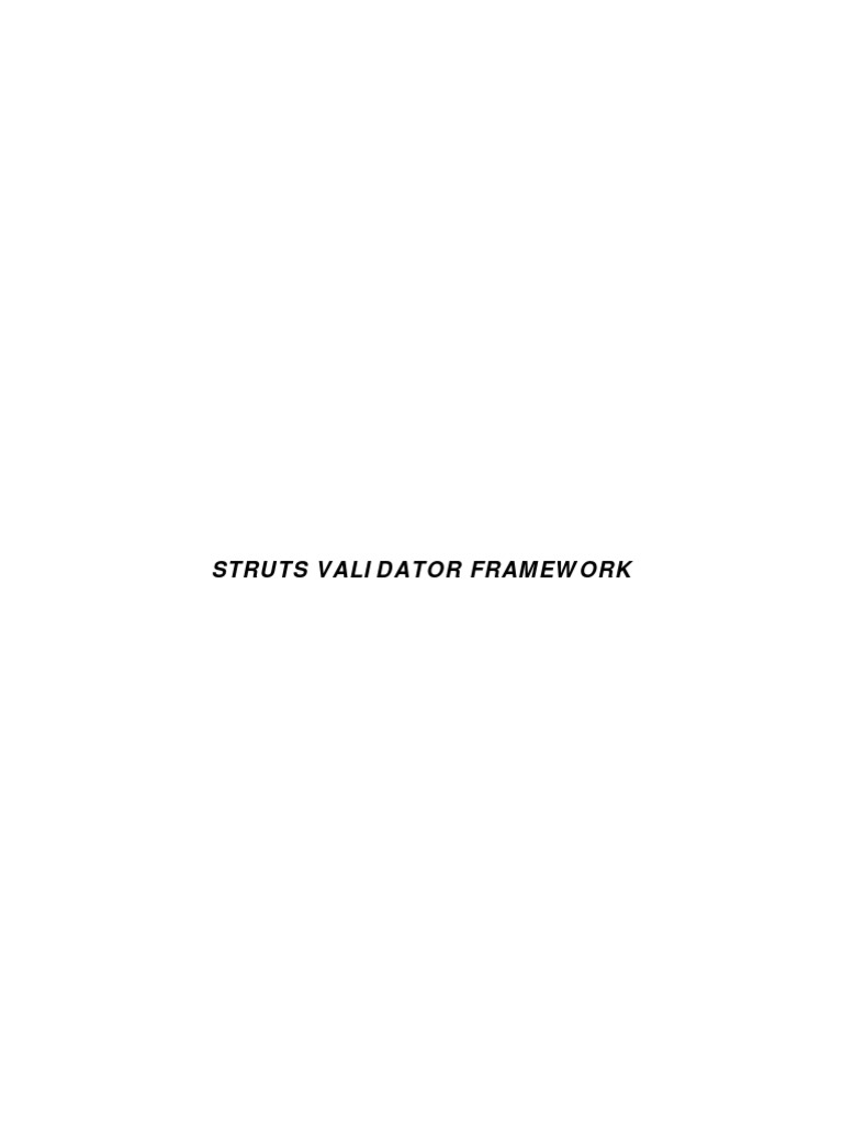 Struts Validatorframework | PDF
