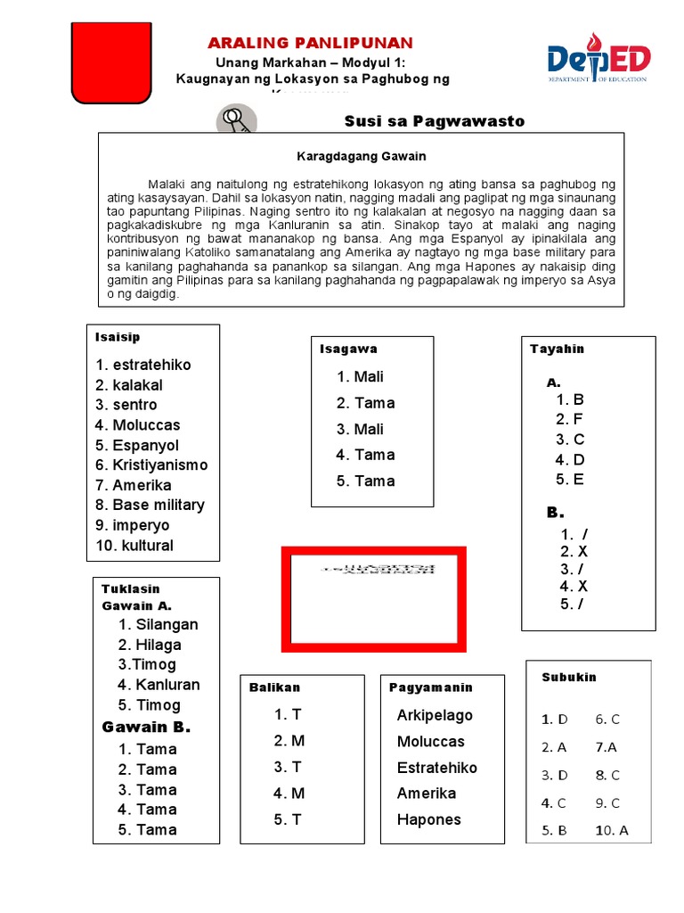 Answer Key Week 1 | PDF