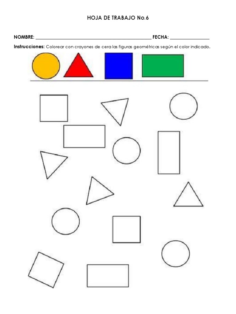 Hojas De Trabajo De Geometría En Formato Pdf Figuras Geométricas
