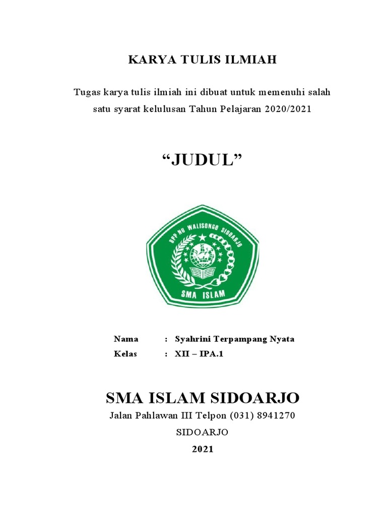 Cover Karya Tulis Ilmiah | PDF