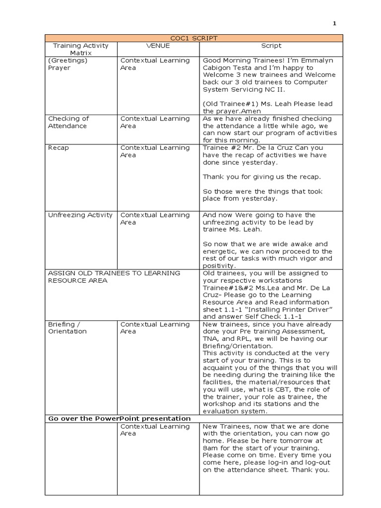 Share Coc 1 Script | PDF | Human Nature | Cognition
