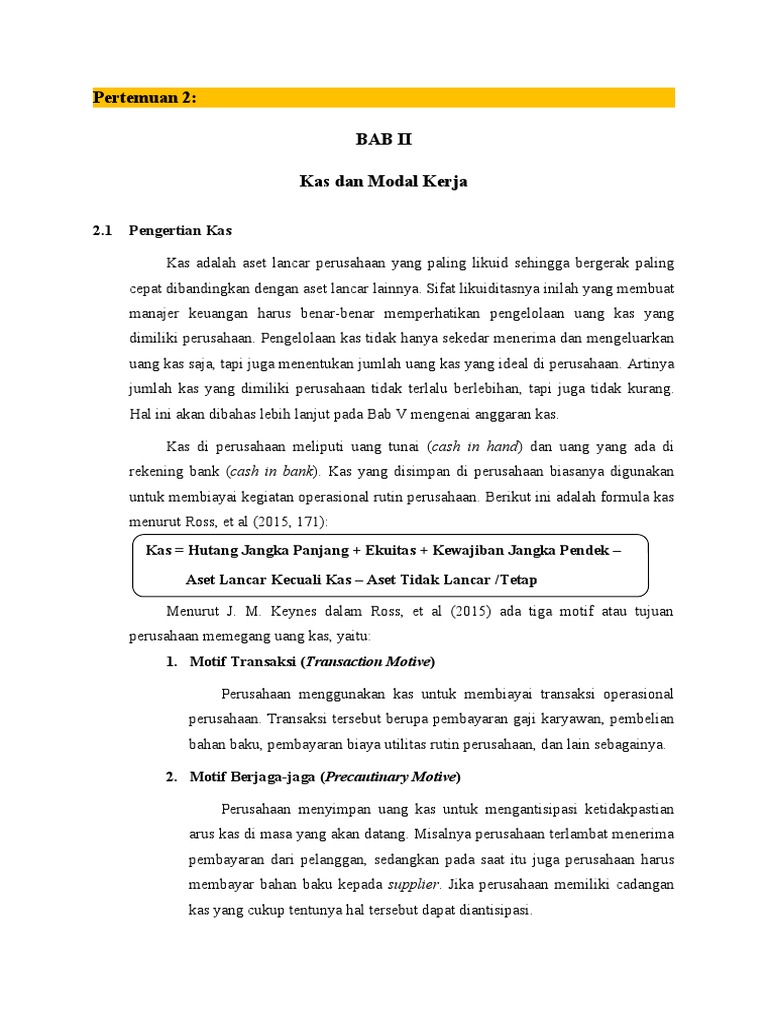 Manajemen Kas dan Modal Kerja | PDF
