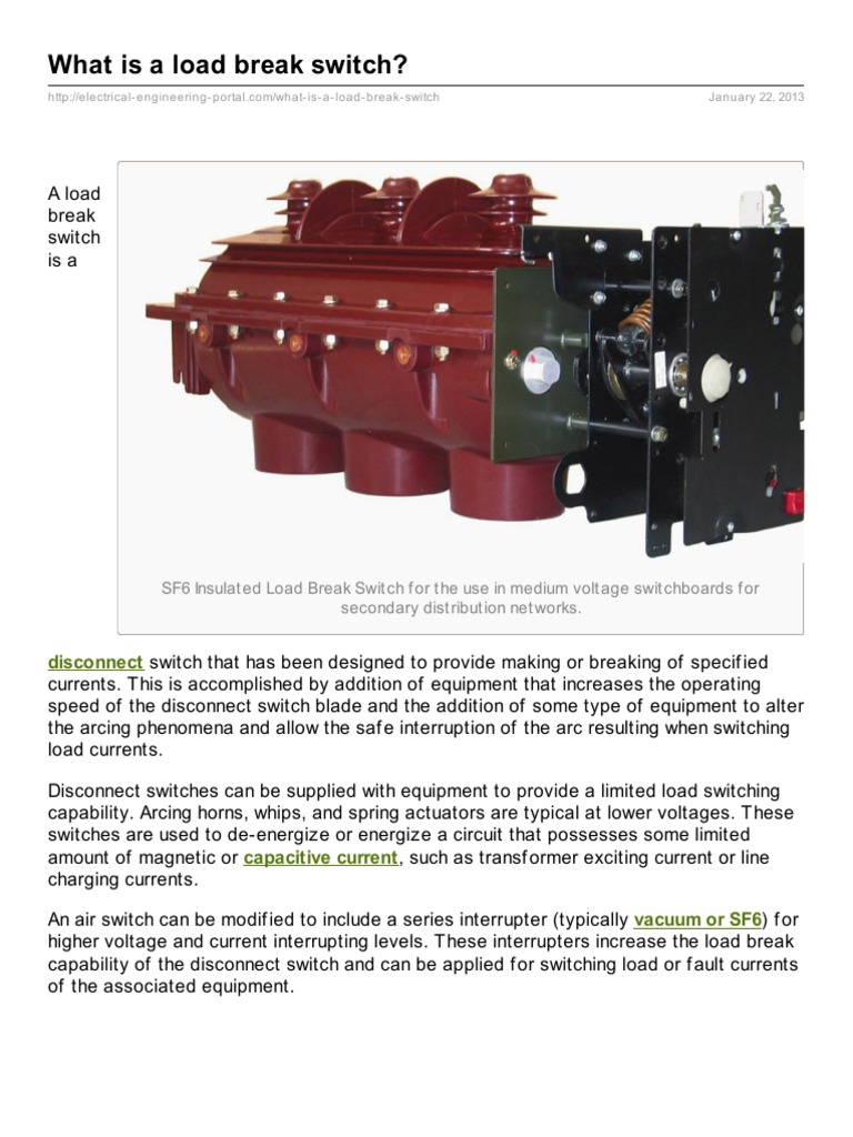 What Is A Load Break Switch | PDF