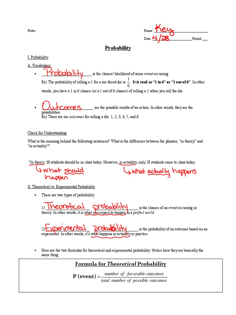 Probability Notes | PDF | Multiple Choice | Probability