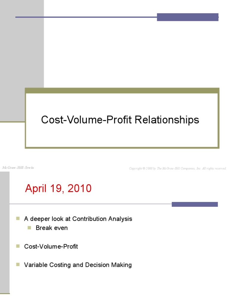 Cost-Volume-Profit Relationships: Mcgraw-Hill /irwin | Download Free ...