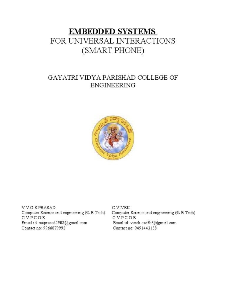 Smart Phone (Embedded Systems) | PDF | Embedded System | Bluetooth