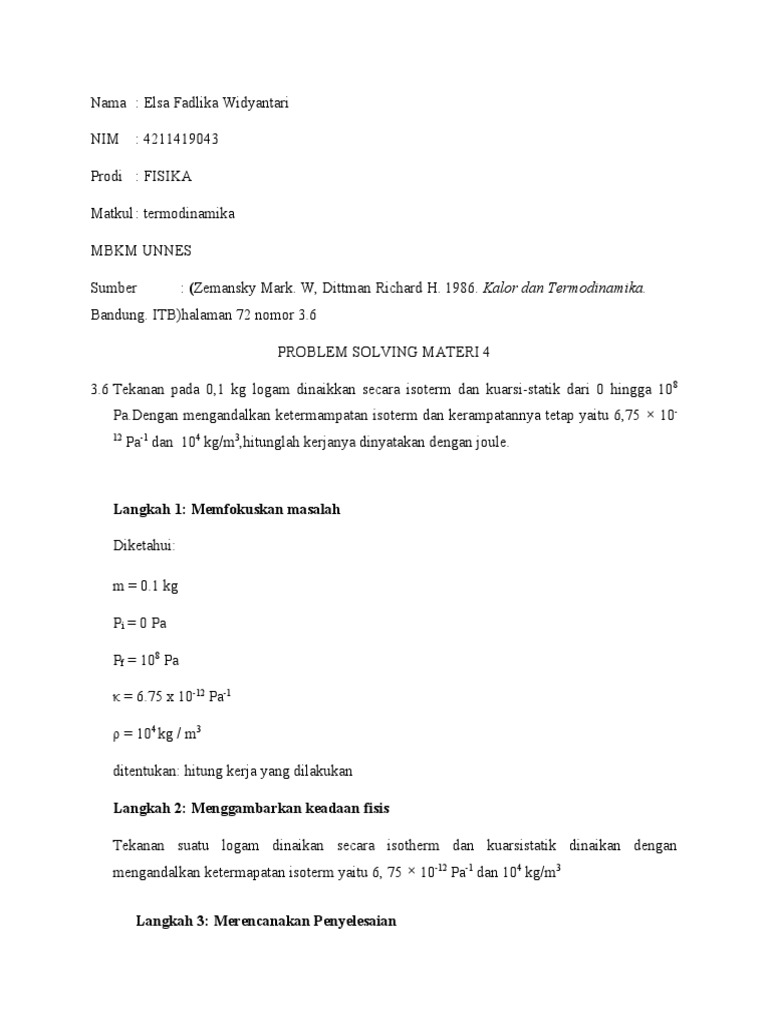 Elsa Fadlika Widyantari - PROBLEM SOLVING 4 | PDF