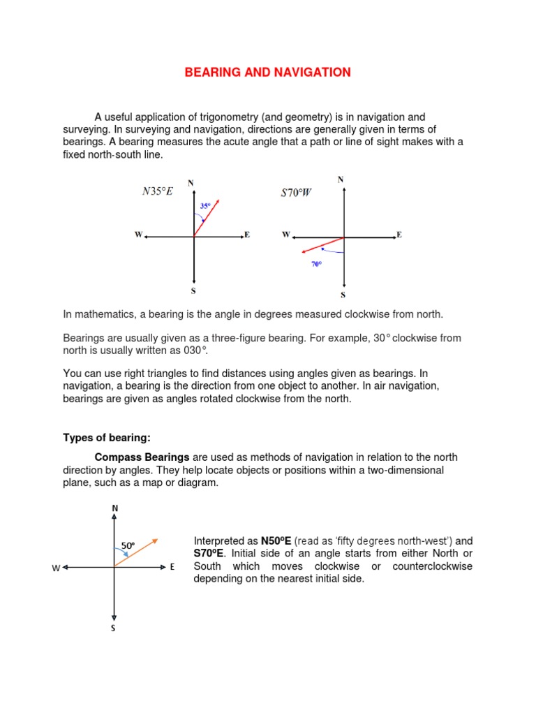 BEARING AND NAVIGATION (Lesson 8) | PDF | Angle | Navigation