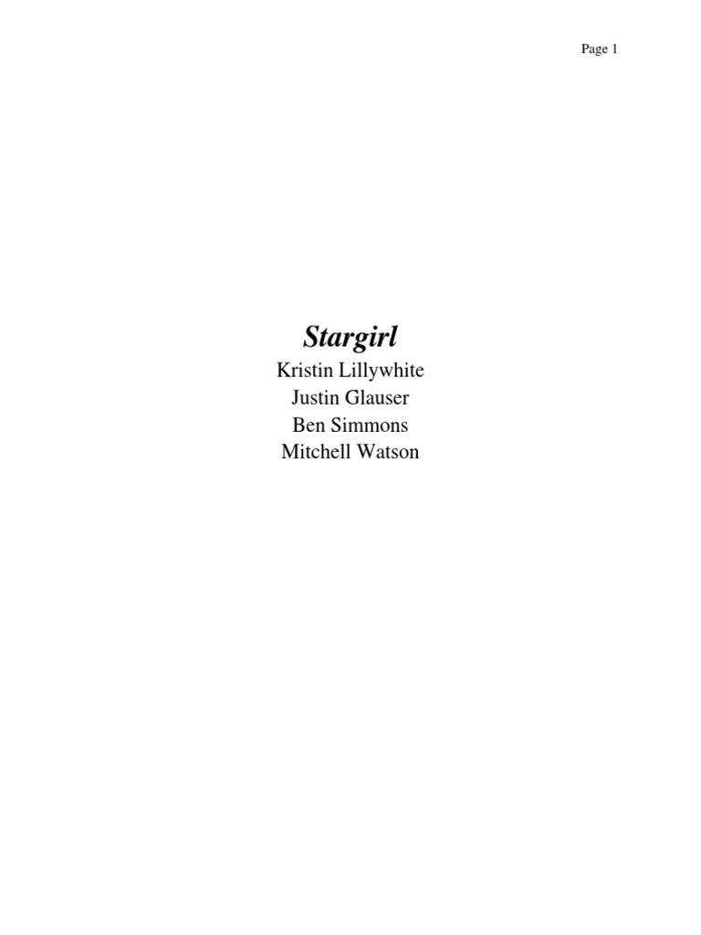 Stargirl Unit-Final | PDF | Reading Comprehension | Narrative