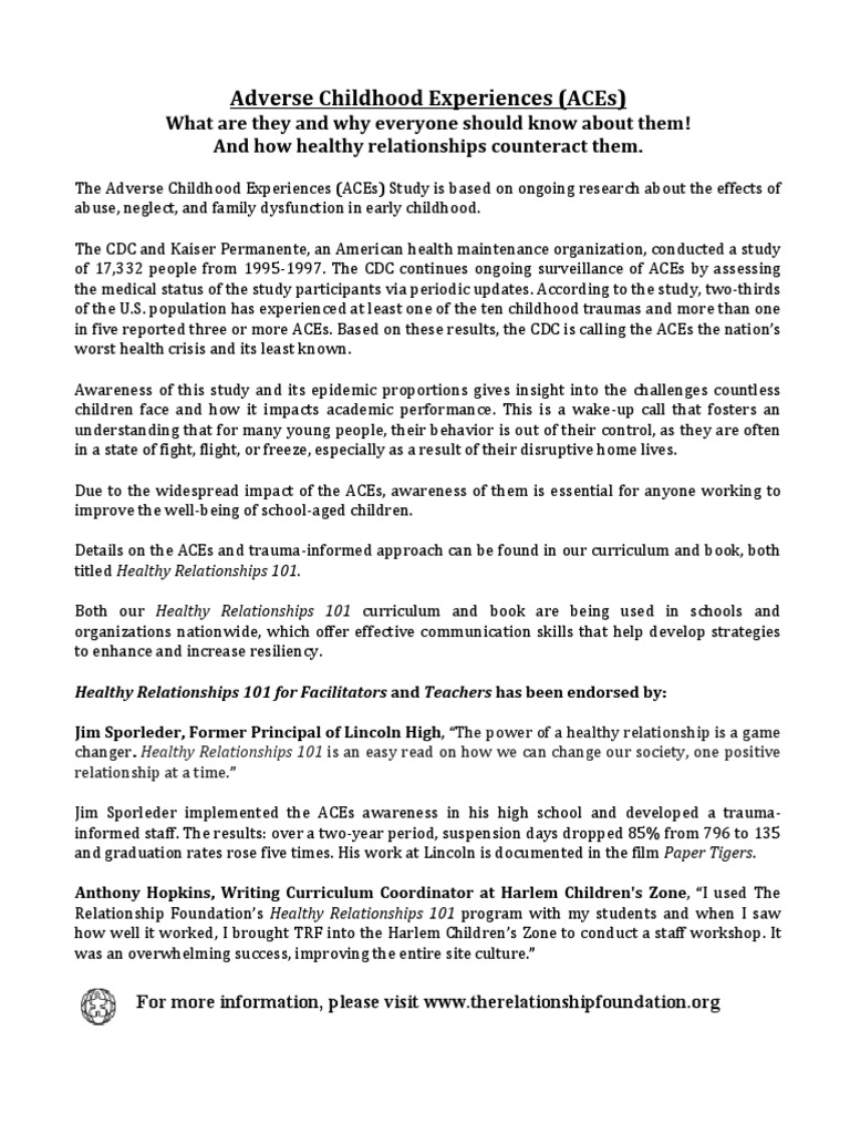 ACE Questionnaire | PDF | Alcoholism | Psychological Trauma