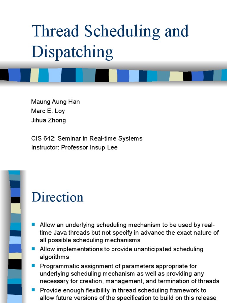 Thread Scheduling and Dispatching | PDF | Scheduling (Computing ...