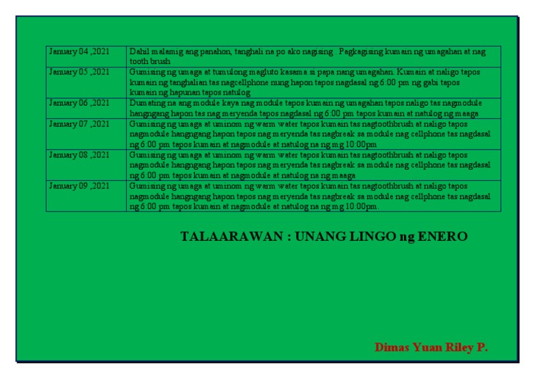 January 04 TALAARAWAN | PDF