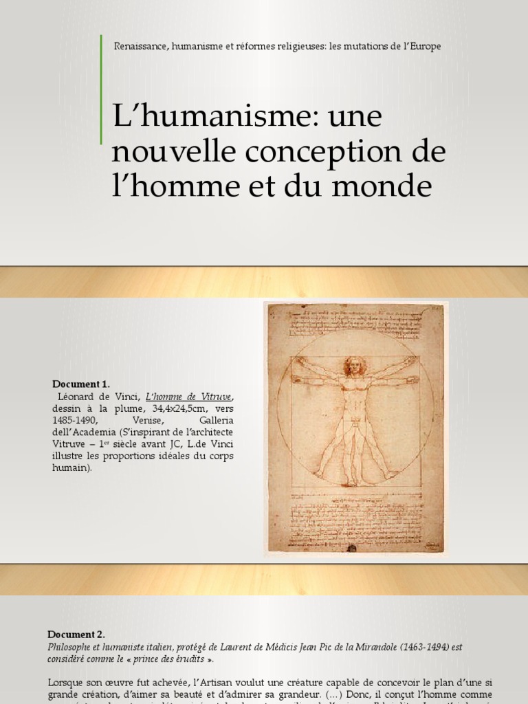 L'Humanisme Nouvelle Conception de L'homme Et Du Monde | PDF | Leonard ...
