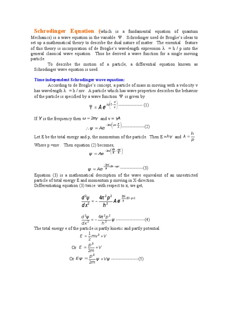 Wave Equation | PDF | Schrödinger Equation | Waves
