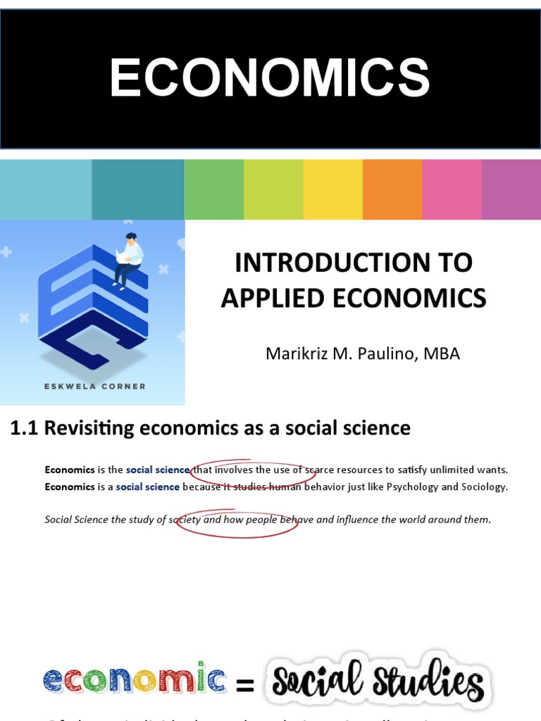 Introduction To Applied Economics | PDF | Resource | Economics