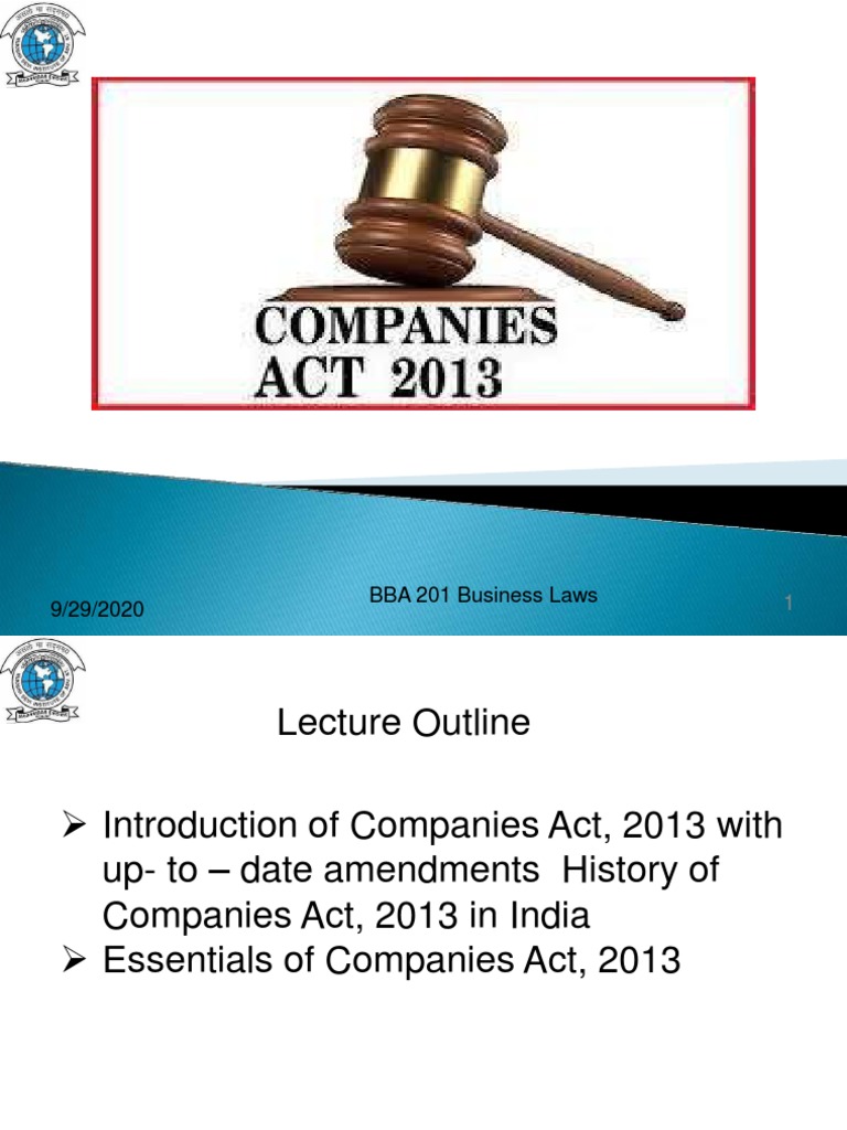 ,13 Companies Act, 2013 | PDF | Corporate Law | Companies