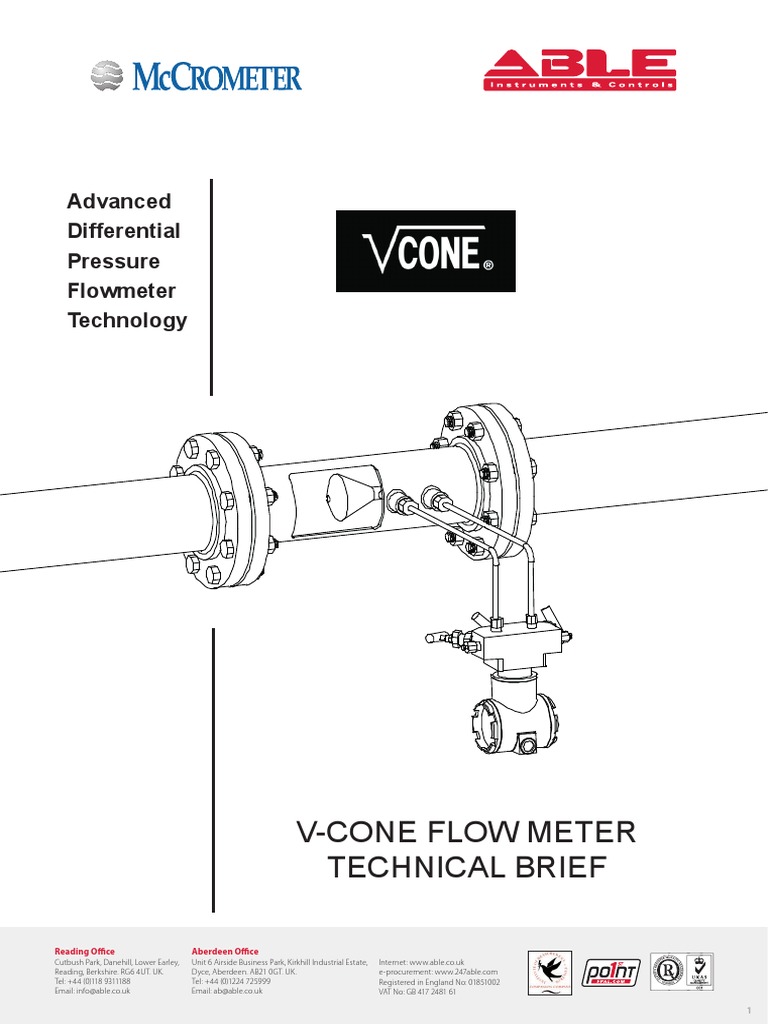 Mccrometer Vcone Datasheet | PDF | Flow Measurement | Fluid Dynamics