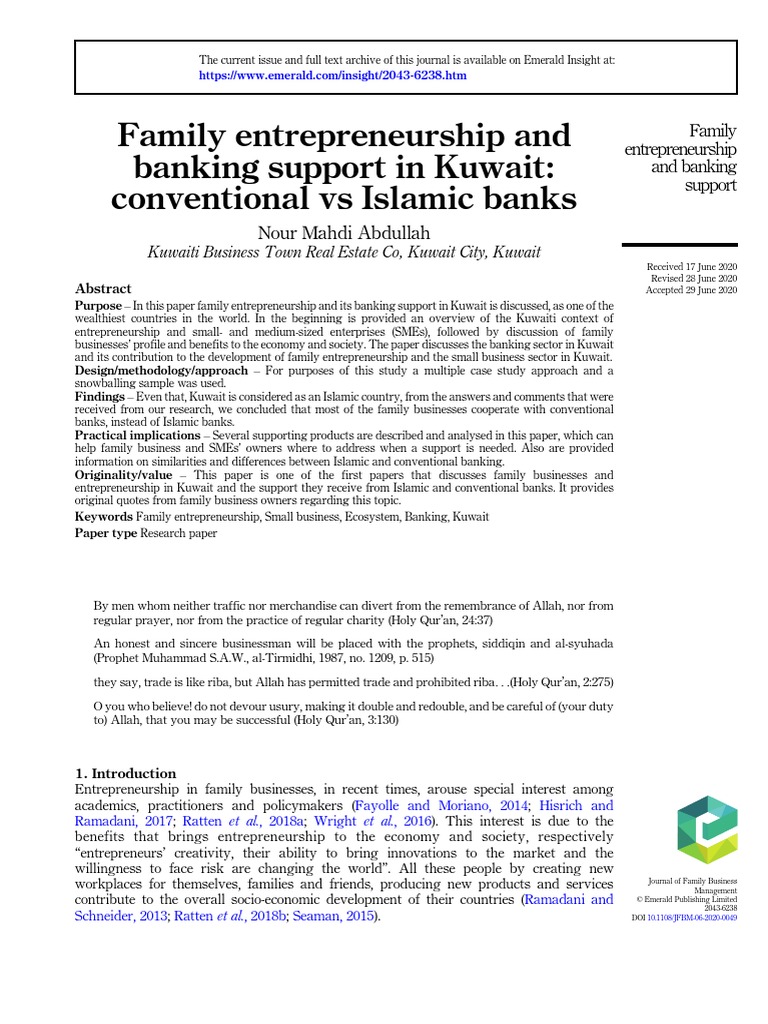 Family Entrepreneurship | PDF | Islamic Banking And Finance | Kuwait